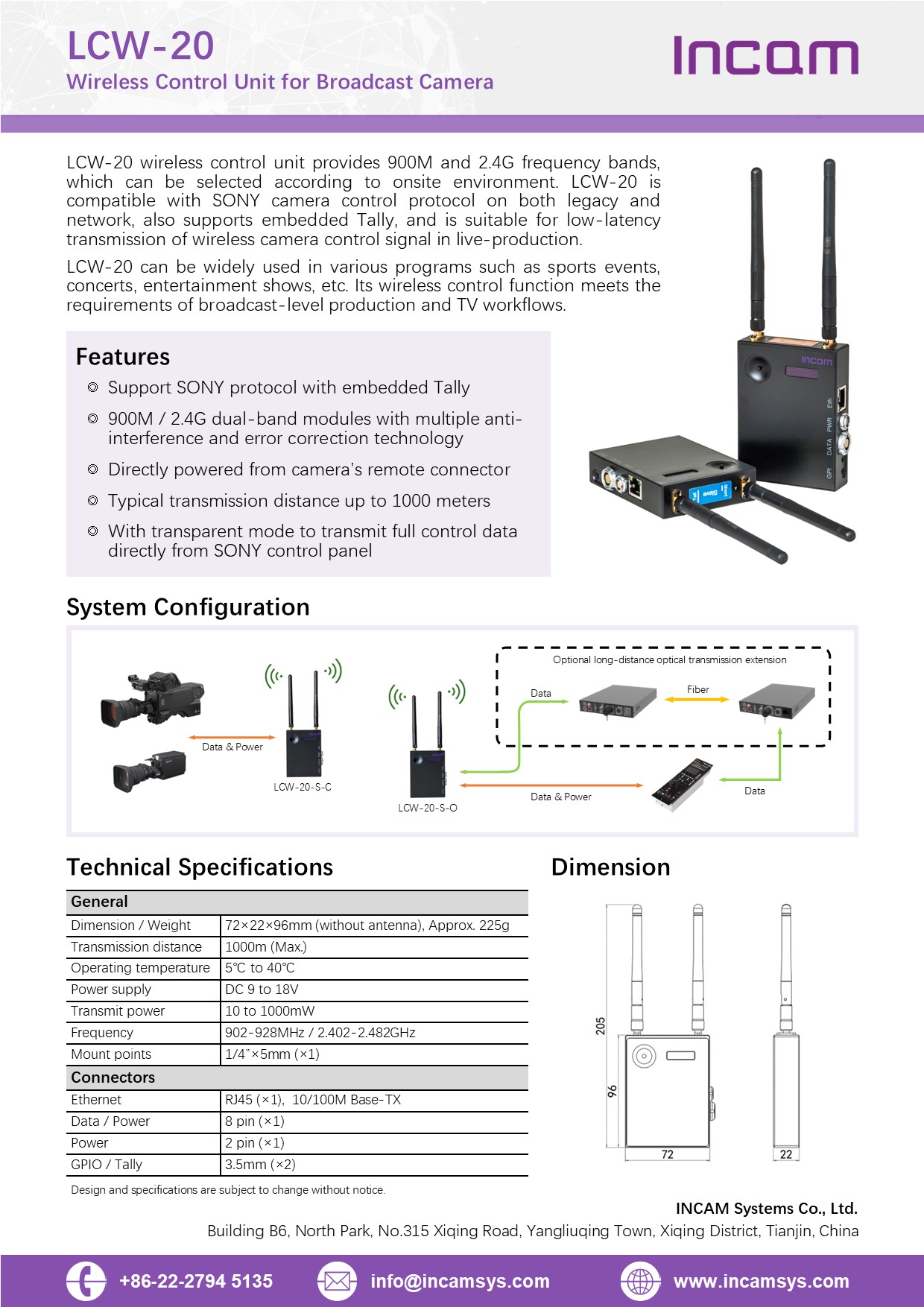 LCW-20 Wireless Control Unit – INCAM – Discovery New Vision